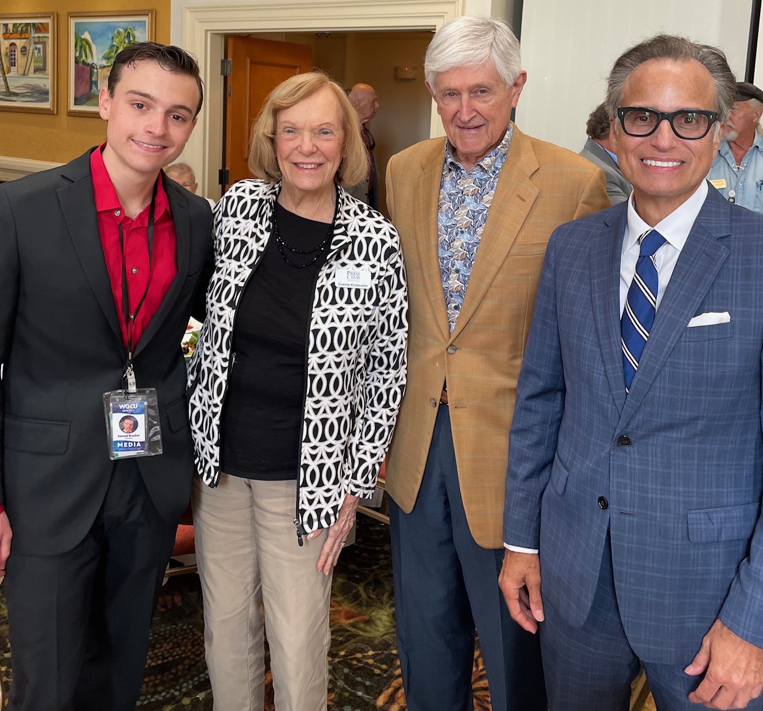 Scholarship student Sam Brucker, Connie Kindsvater, Jack Kindsvater ...